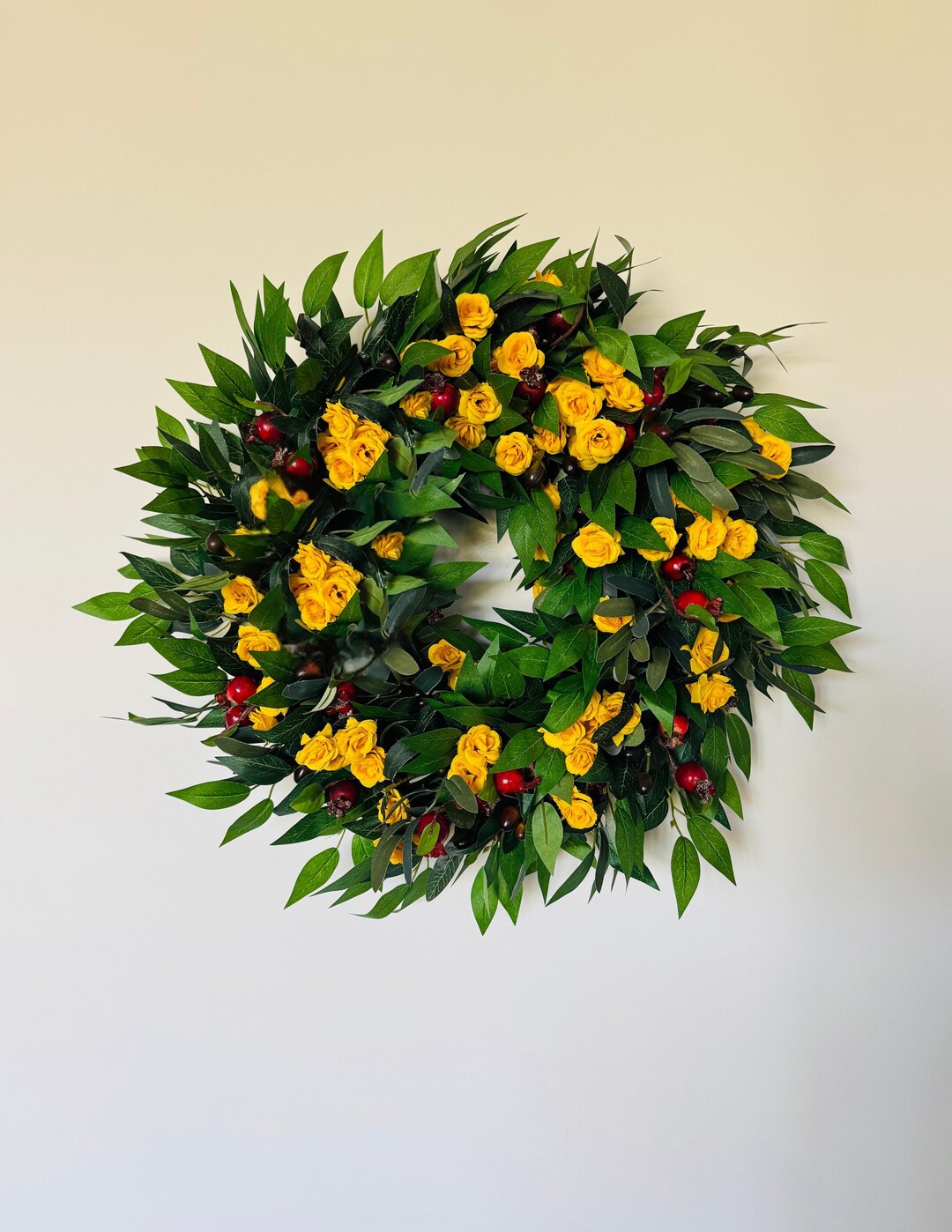 The Isola Bella | Italian Ruscus, Olive Branches, Burgundy Red Rose ...