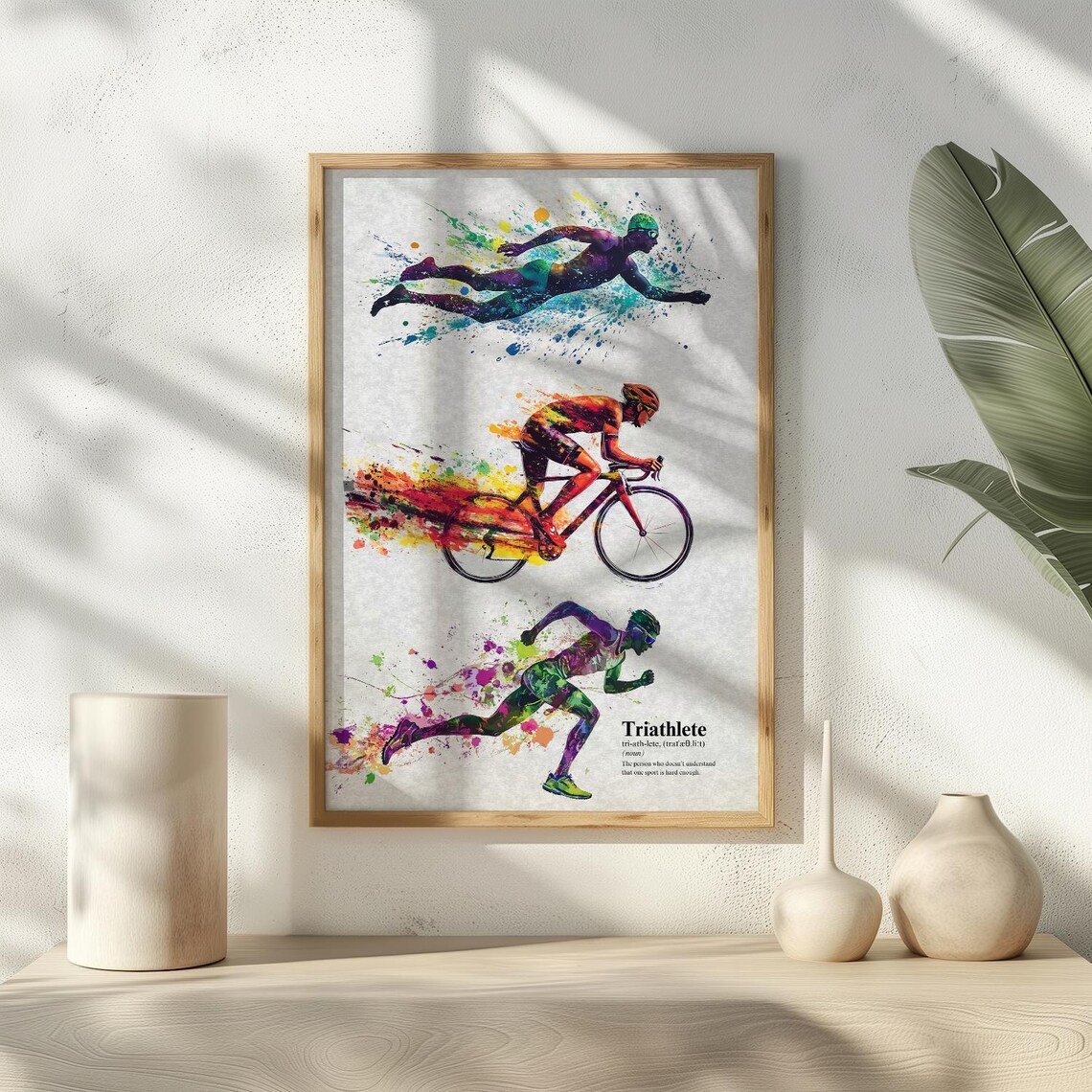 Triathlon Art Print: Watercolor Athlete Poster - Etsy
