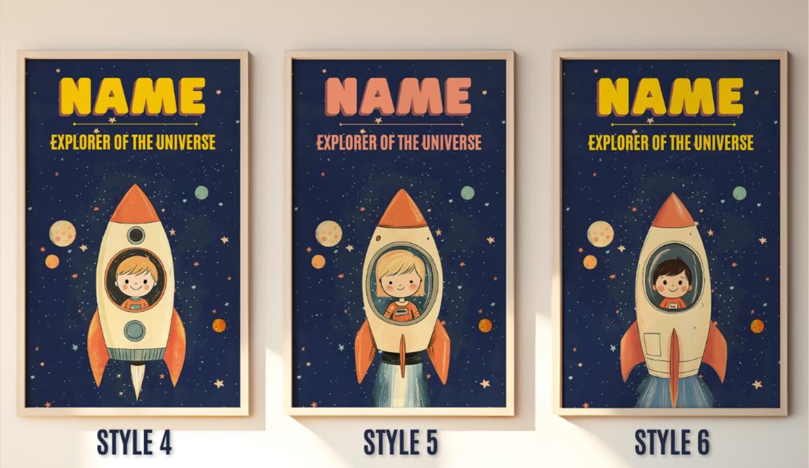 Space Nursery Decor Personalized Space Poster for Kids Custom Name ...
