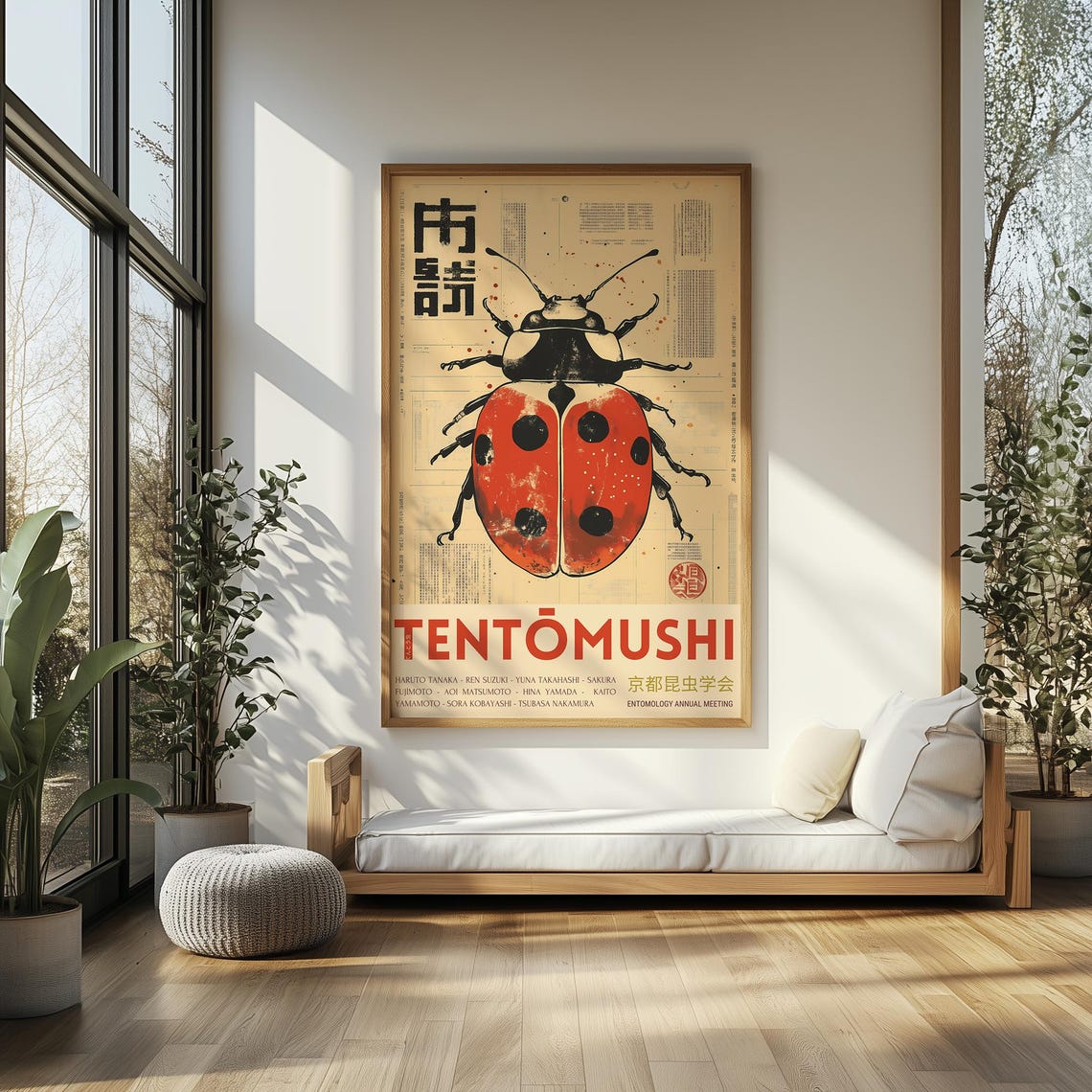 Retro Ladybug Entomology Art Print | Japanese Design | Printed or ...