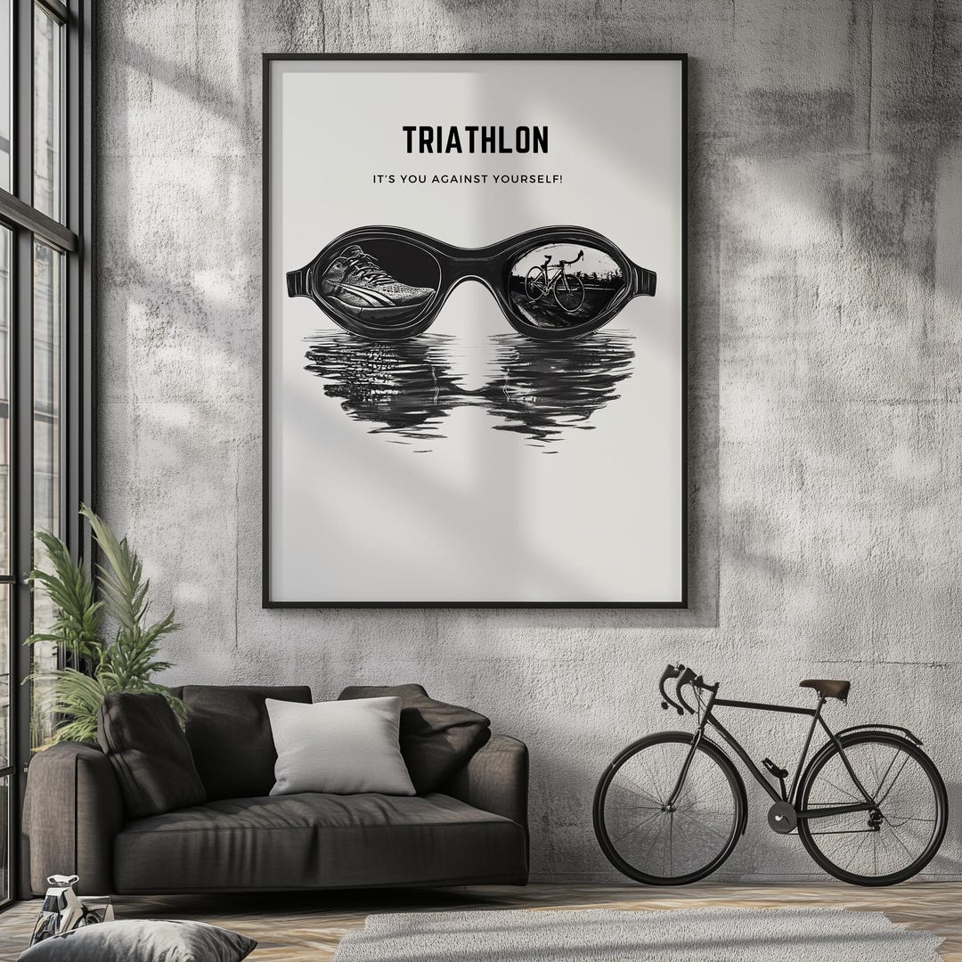 Triathlon Art - Swim, Bike, Run Poster | Triathlete Wall Art | Premium ...