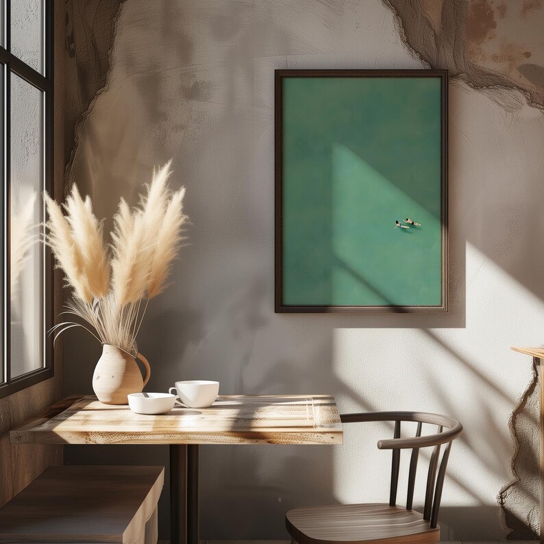 Ocean Bliss: A Shared Moment of Calm Boundless Green Waters Wall Art ...