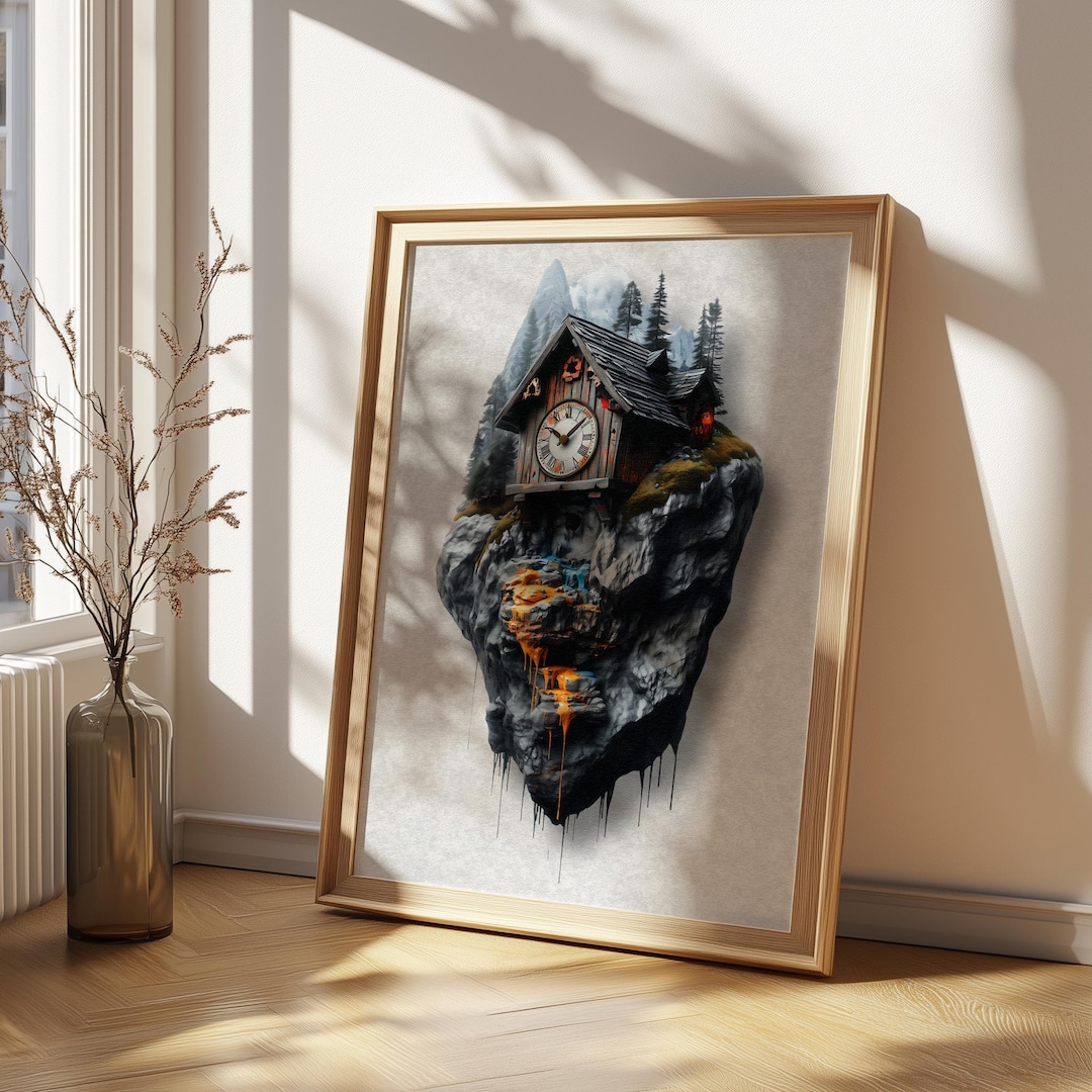 Surreal Cuckoo Clock: Dripping With Time | Wall Art | Printed or ...