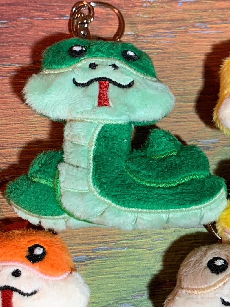 Cute Chibi Snake Plush Keychain Charm - Etsy