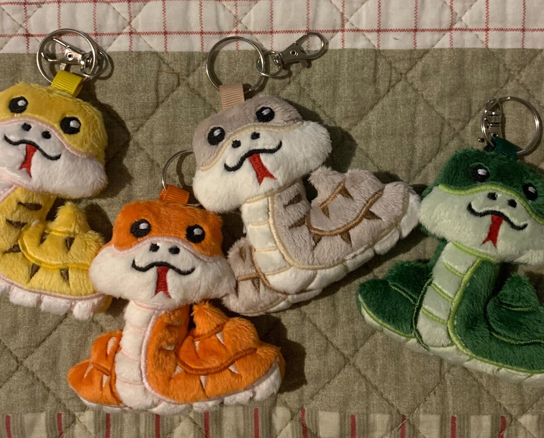 Cute Chibi Snake Plush Keychain Charm - Etsy