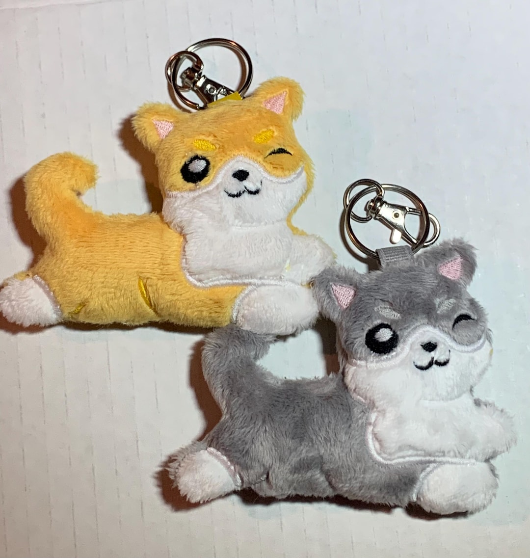 Winking Shiba Inu Plush Keychain - Etsy