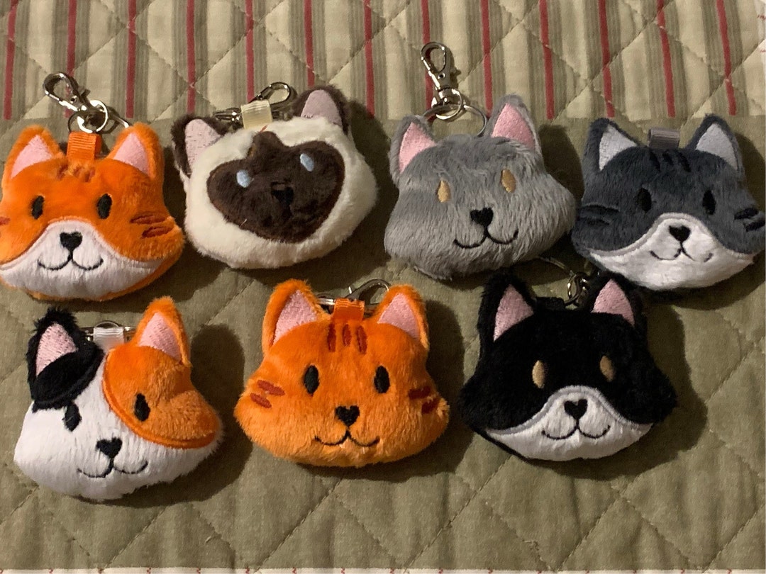 Cute Custom Kitty Cat Plush Keychain Charm - Etsy