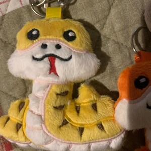 Cute Chibi Snake Plush Keychain Charm - Etsy