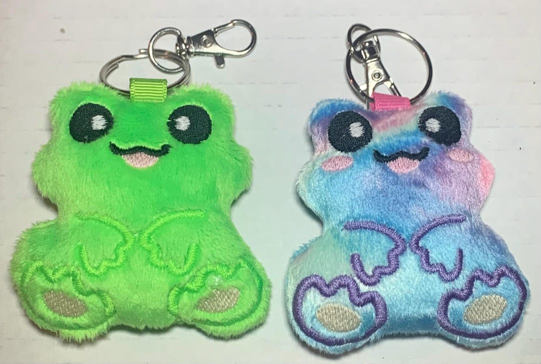 Cute Frog Plush Keychain Charm - Etsy