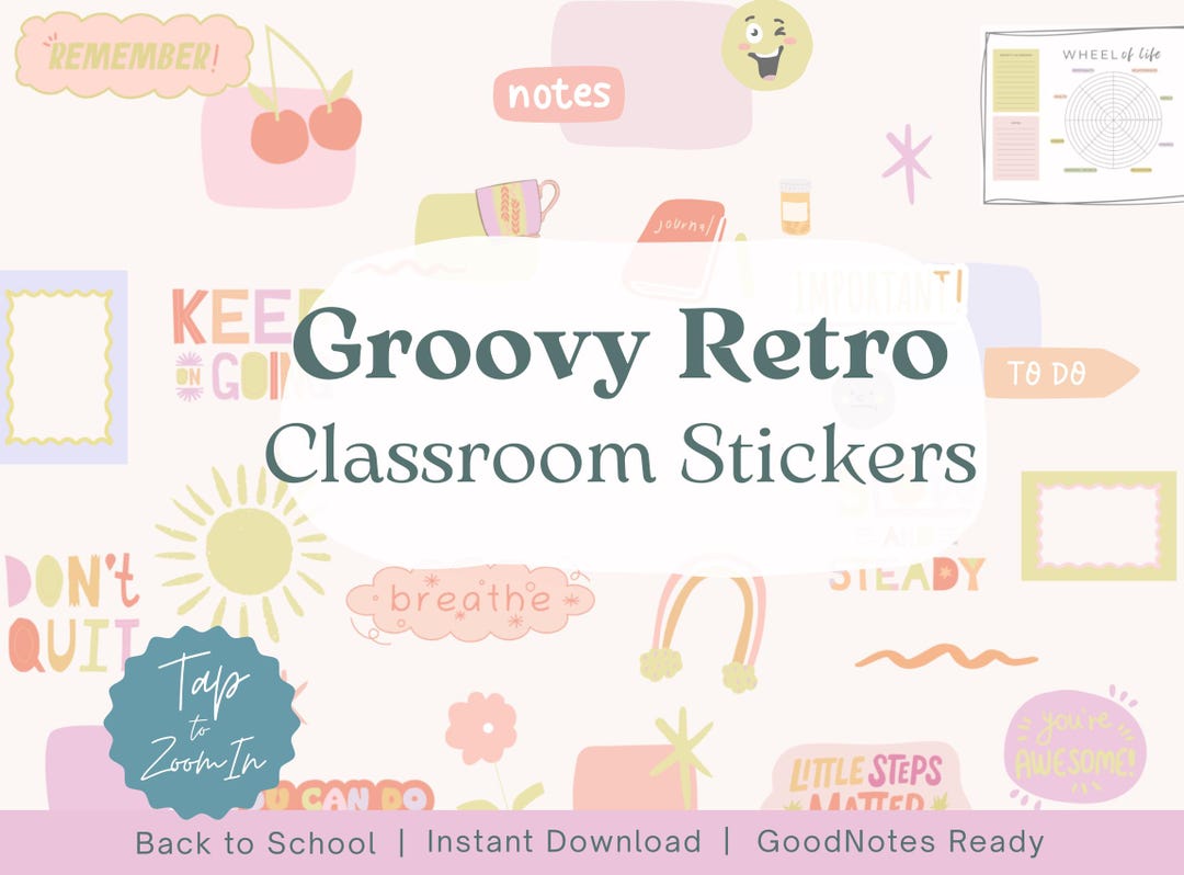 Groovy Classroom Stickers – Retro Affirmation Labels for Back to School ...