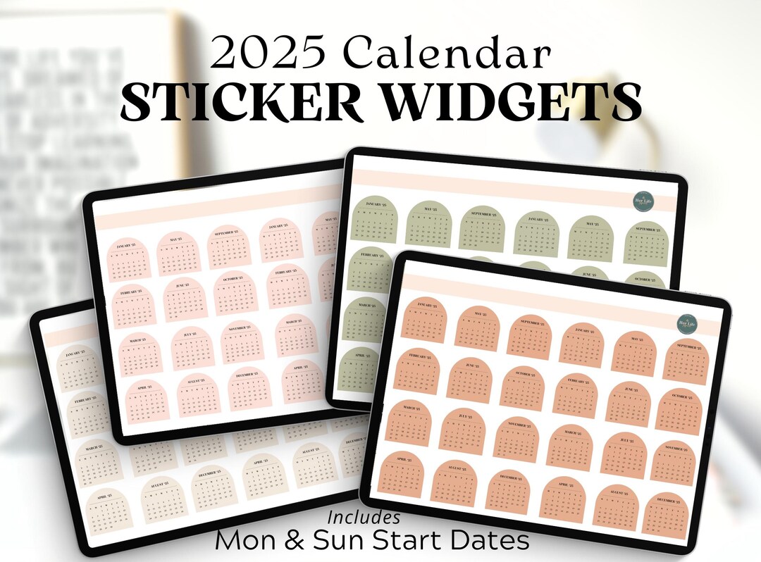 2025 Calendar Digital Stickers | Perpetual Planner Widgets Goodnotes ...