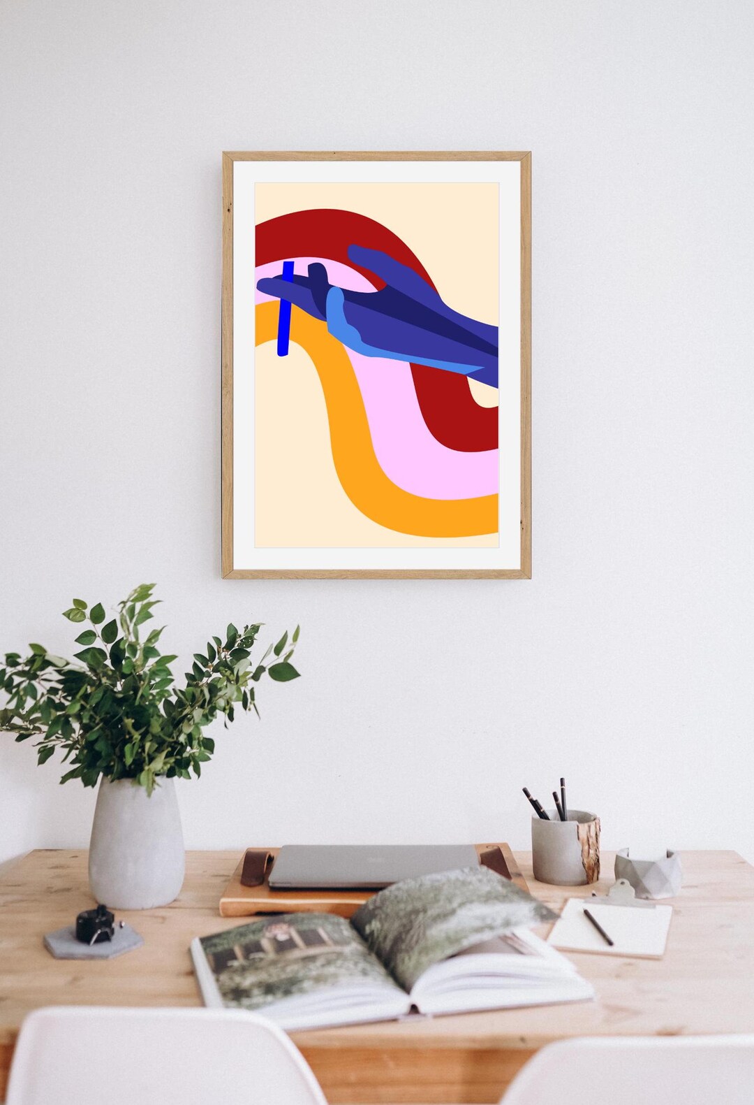 Small Artist - Colorful Abstract Hand Art Print 3 - Modern Minimalist ...