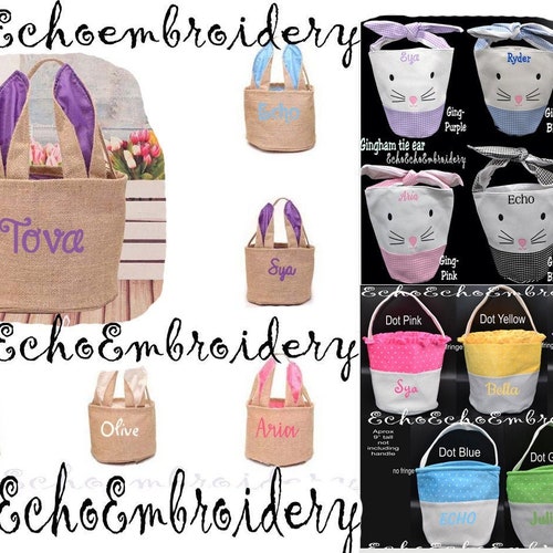 Easter Bucket Tote Toy Bucket Personalized Monogrammed - Etsy