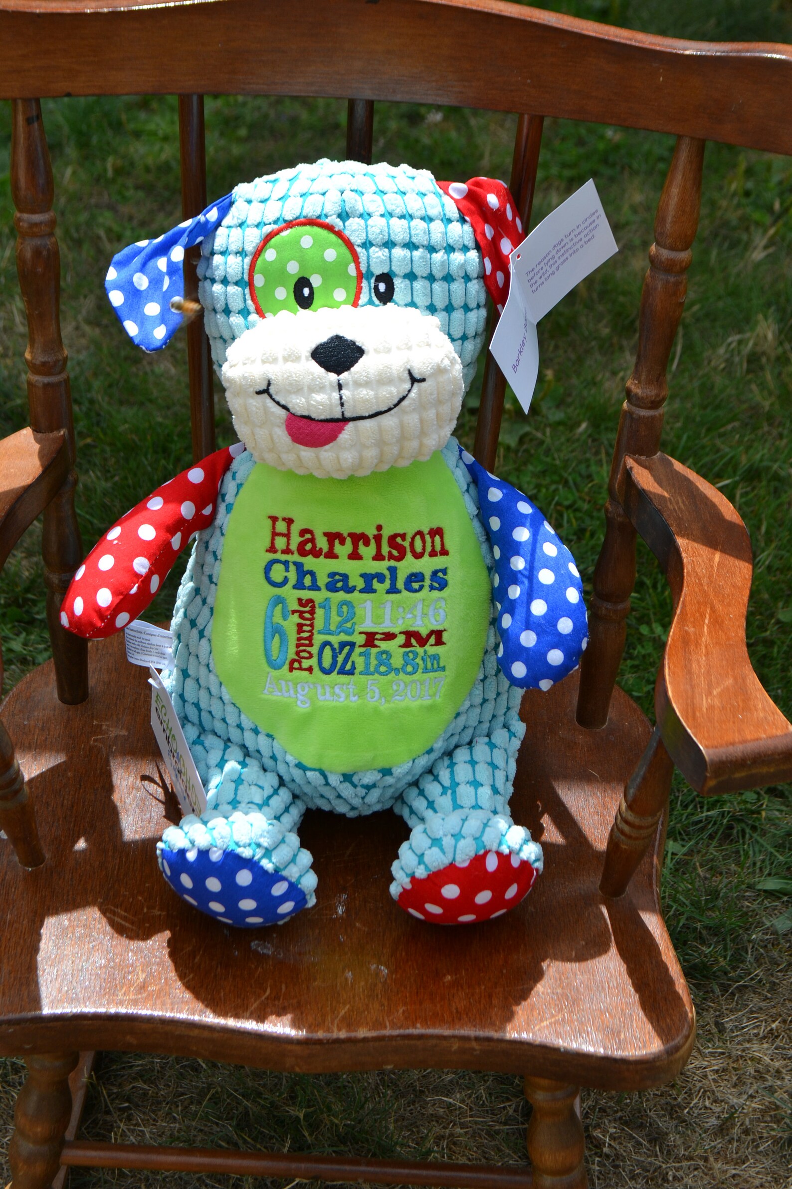 Personalized Keepsake Stuffed Animal Birth Square Plush | Etsy