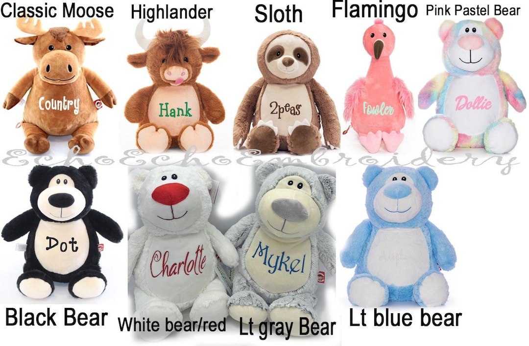 Personalized Stuffed Animal Cubbie. Embroidered Name or Birth Info ...