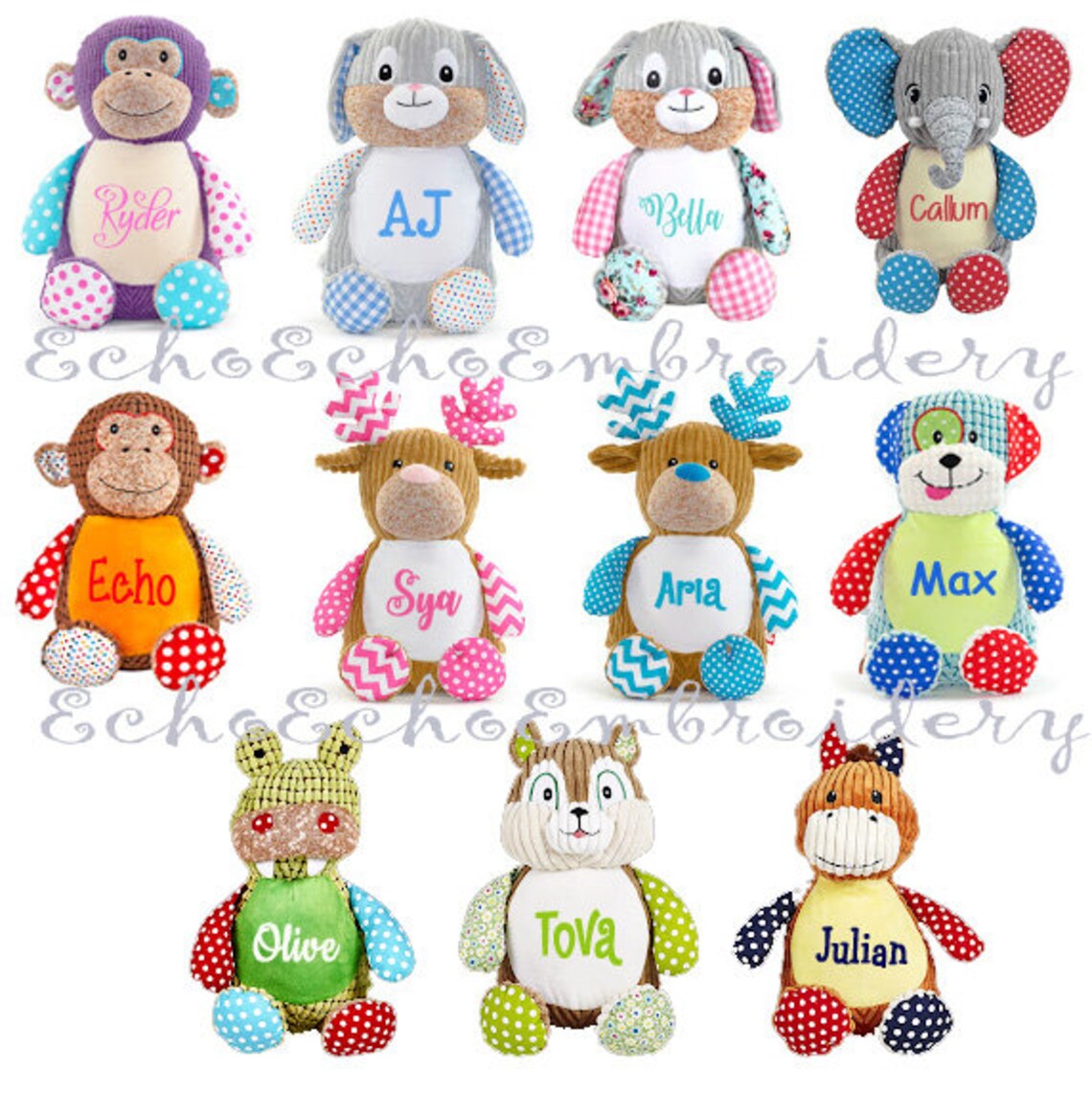 Personalized Keepsake Stuffed Animal Birth Square Plush | Etsy