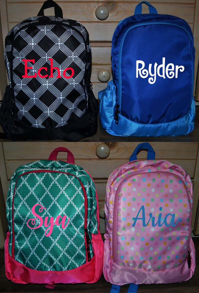 Preschool Backpack Personalized With Childs Name Monogrammed - Etsy