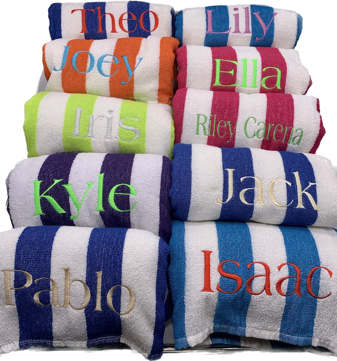 Beach Towel, Personalized Embroidered Name. Child Towel Small 27"x54 ...