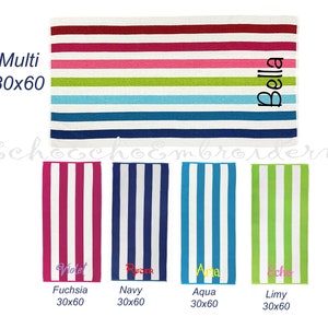 Beach Towel, Personalized Embroidered Name. 6 Colors + Second Towel ...