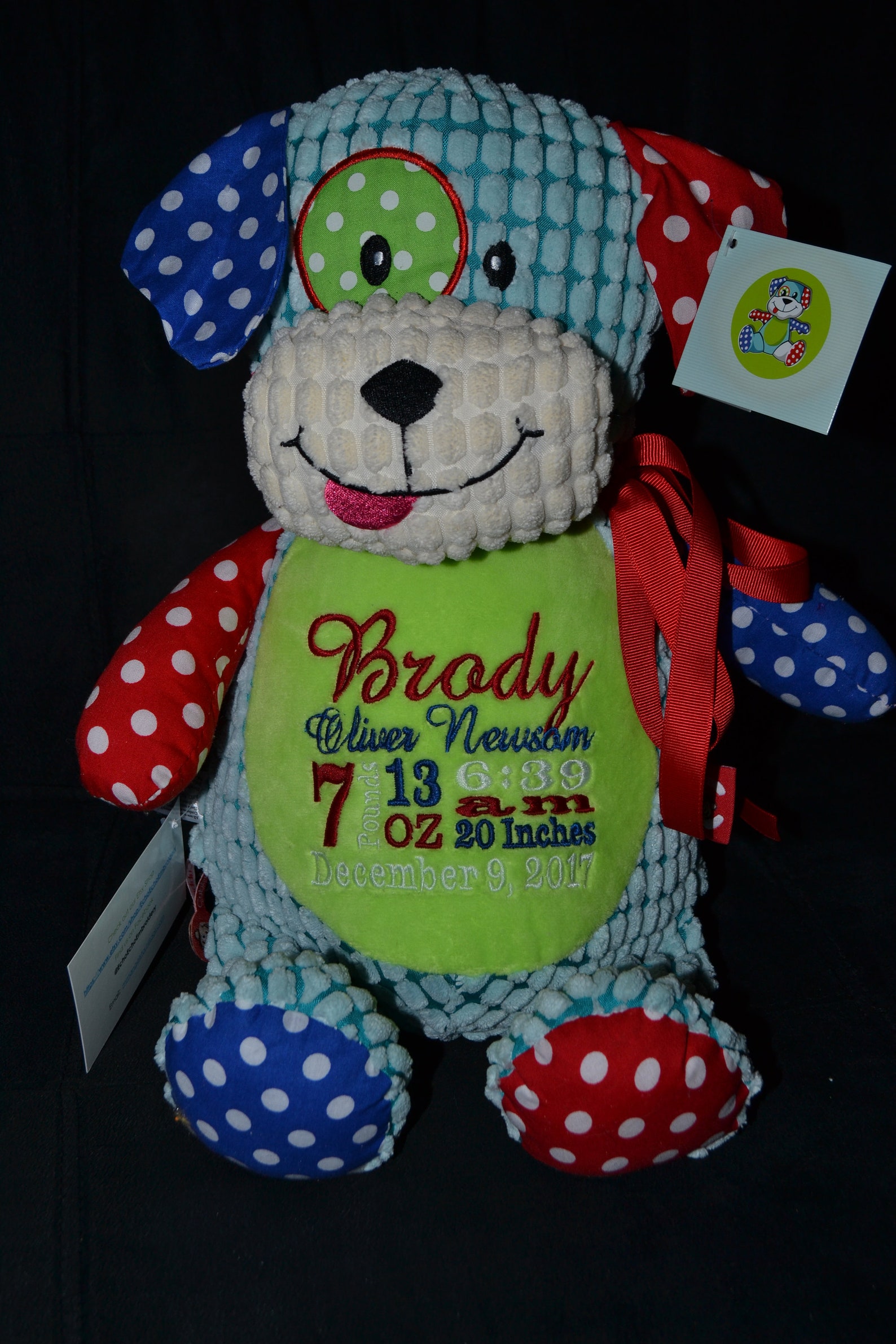 Personalized Keepsake Stuffed Animal Birth Square Plush | Etsy