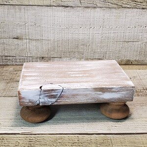 Rustic White Washed Wood Riser, Small Tiered Tray Riser, Farmhouse ...