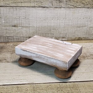 Rustic White Washed Wood Riser, Small Tiered Tray Riser, Farmhouse ...