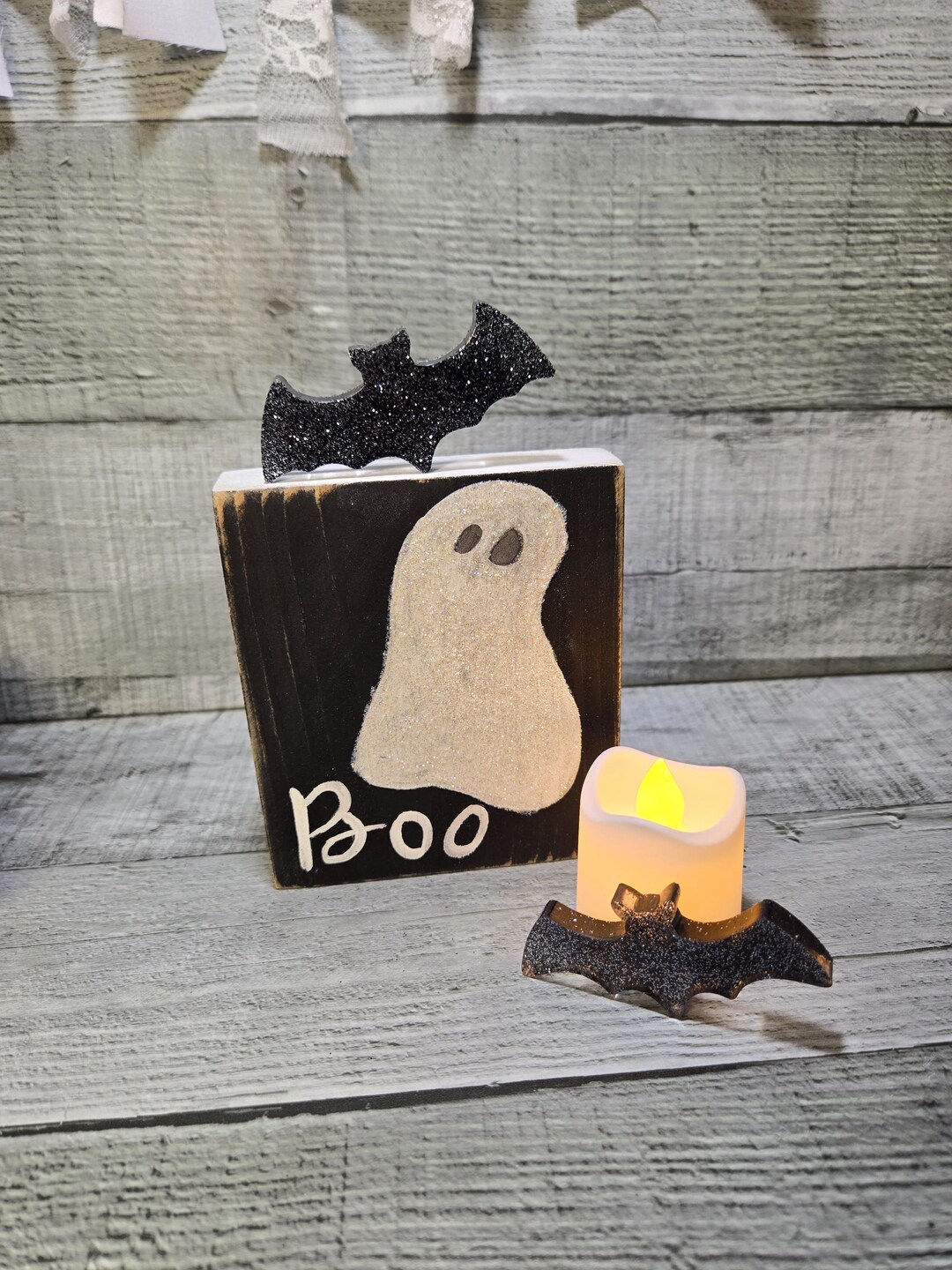 Itty Bitty Black Glitter Resin Bat, Halloween Tiered Tray, Mini ...