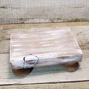 Rustic White Washed Wood Riser, Small Tiered Tray Riser, Farmhouse ...