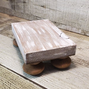 Rustic White Washed Wood Riser, Small Tiered Tray Riser, Farmhouse ...