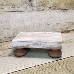 Rustic White Washed Wood Riser, Small Tiered Tray Riser, Farmhouse ...