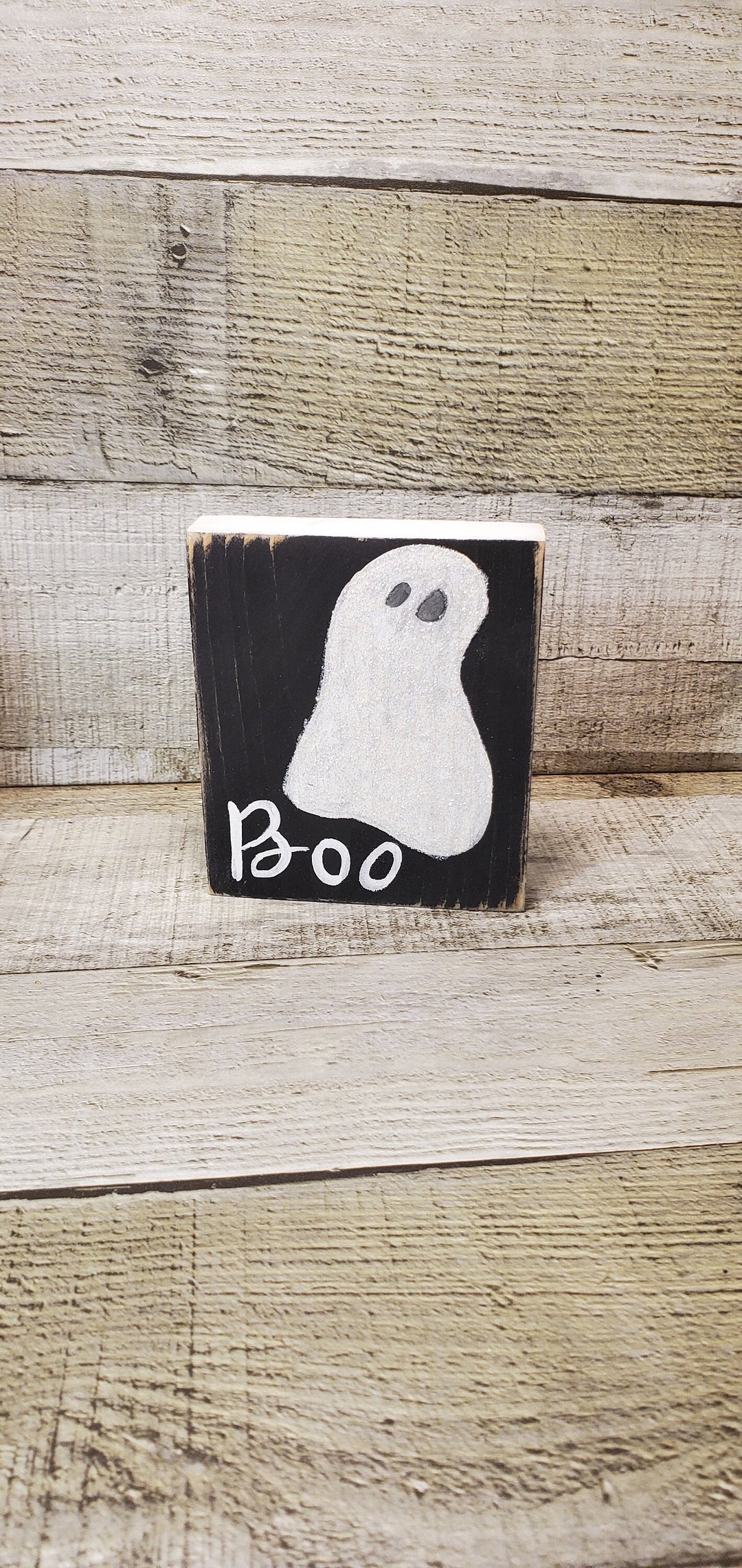 Mini Ghost Sign, Boo Sign, Farmhouse Halloween, Halloween Decor, Rustic ...