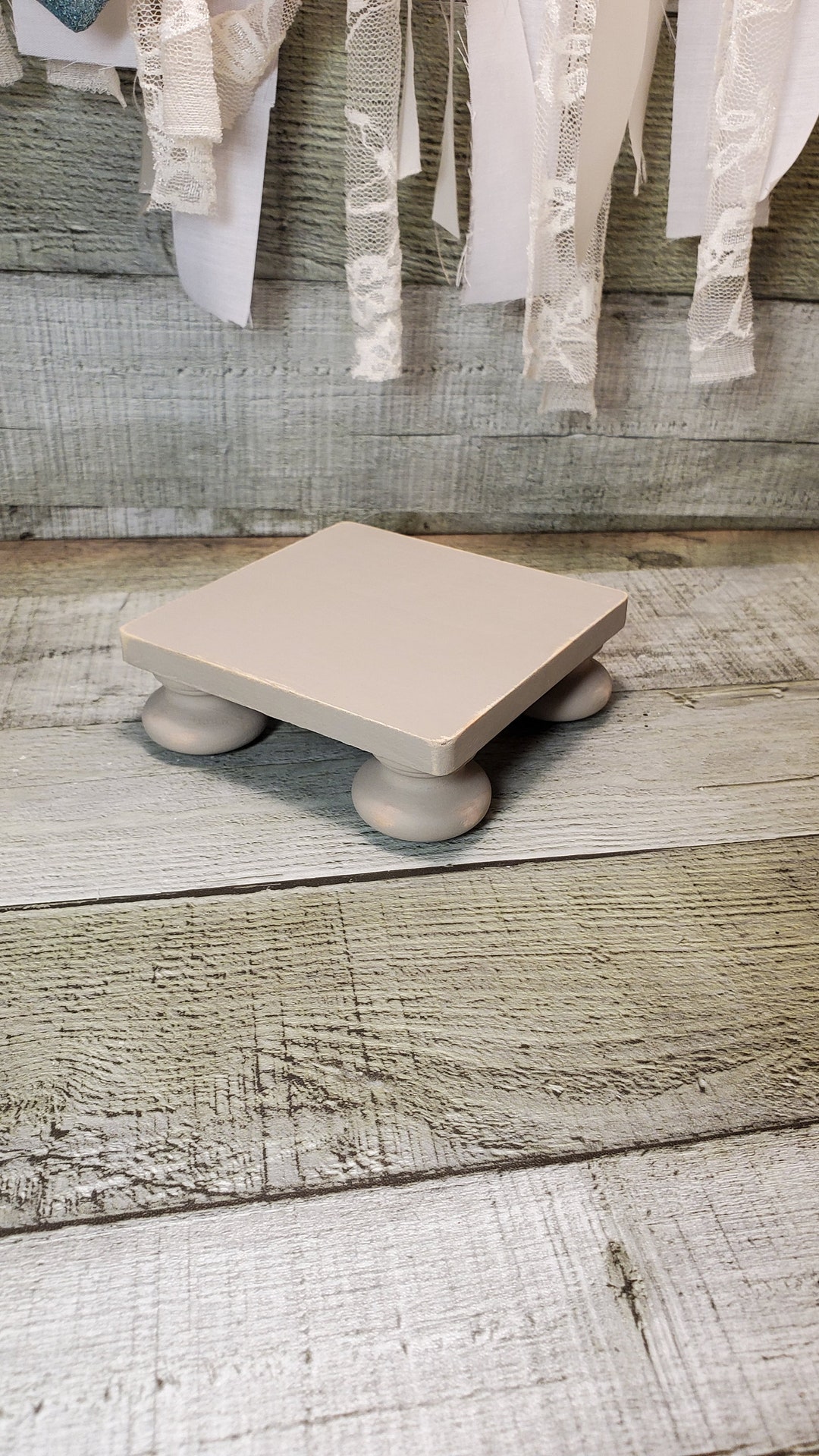 Rustic Farmhouse Riser, Small Barnwood Colored Square Wood Riser, 4 ...