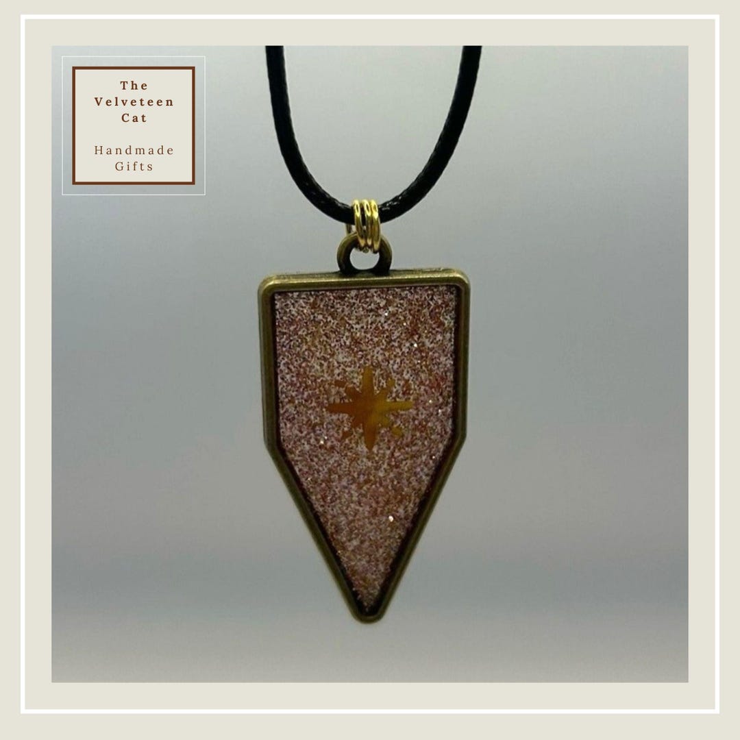 Handmade Resin Celestial Banner Gold Star Pendant in Bronze - Etsy