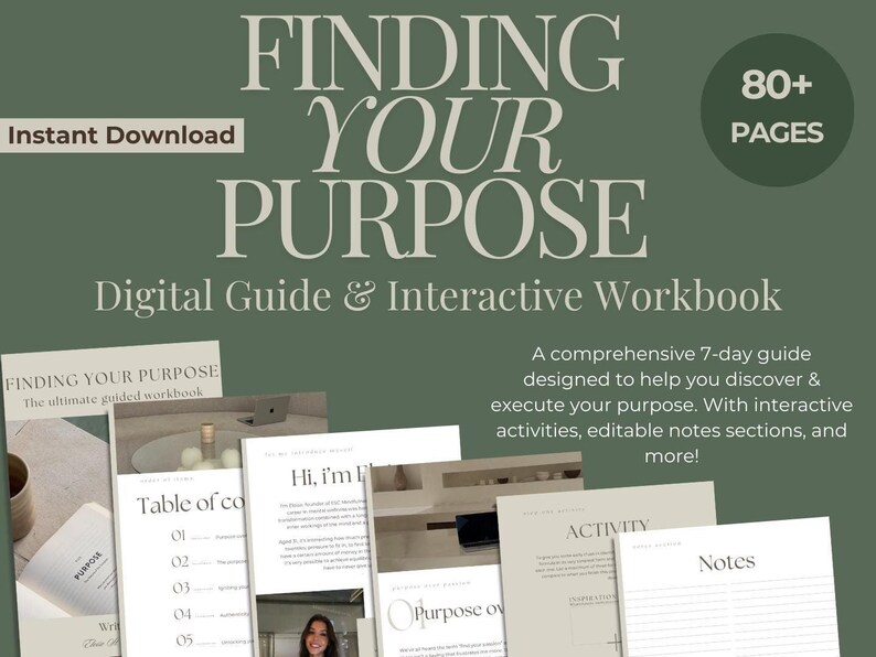 Find Your Purpose | Digital Guide + Interactive Workbook | Find Your ...