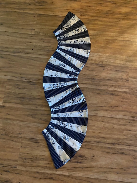 Blue And Cream Quilted Table Runner Christmas Quilted Table Runner,
