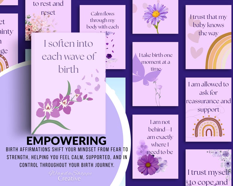 Birth Affirmation Cards | 48 Printable Messages for Pregnancy & Labor ...