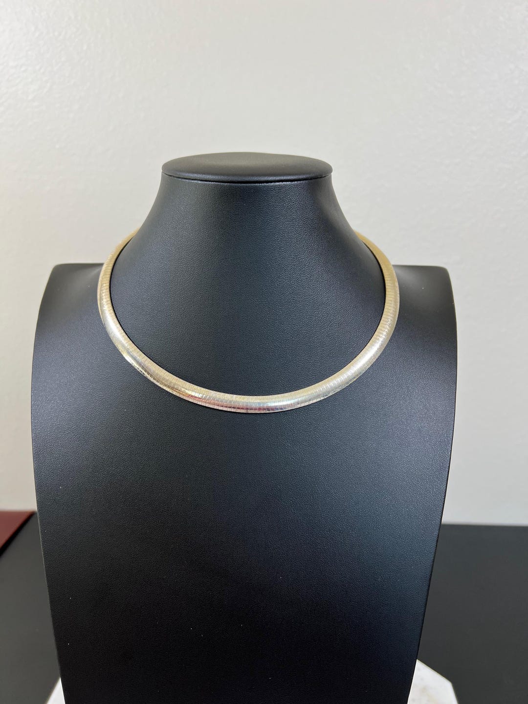 Italian Sterling Silver Omega Choker Necklace - Hallmark ATI 925 - Etsy