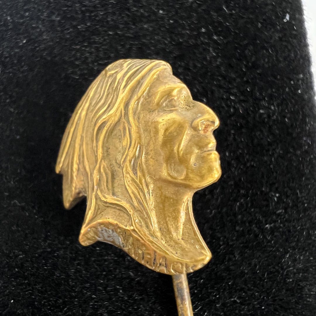 Pair of Antique Gold Tone Native American Figure Stick Pins - Etsy