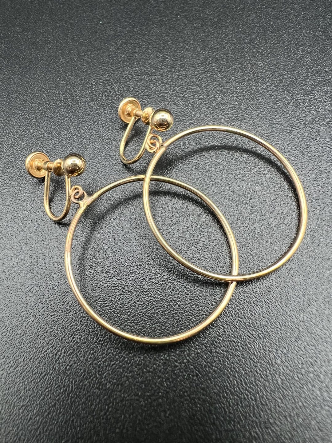 Vintage 1 Inch 14kt Hoop Earrings - Etsy