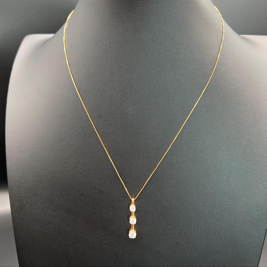 14kt 18 Inch Gold Chain Necklace With Matching 14kt Drop Pendant ...