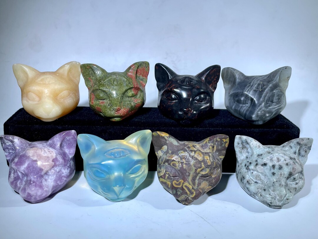 Quartz Crystal Cat Skull: Handmade Healing Crystal Gift (2 Inch) - Etsy