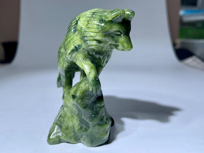 Handmade Green Jade Quartz Crystal Wolf Skull (3 Inch) - Etsy