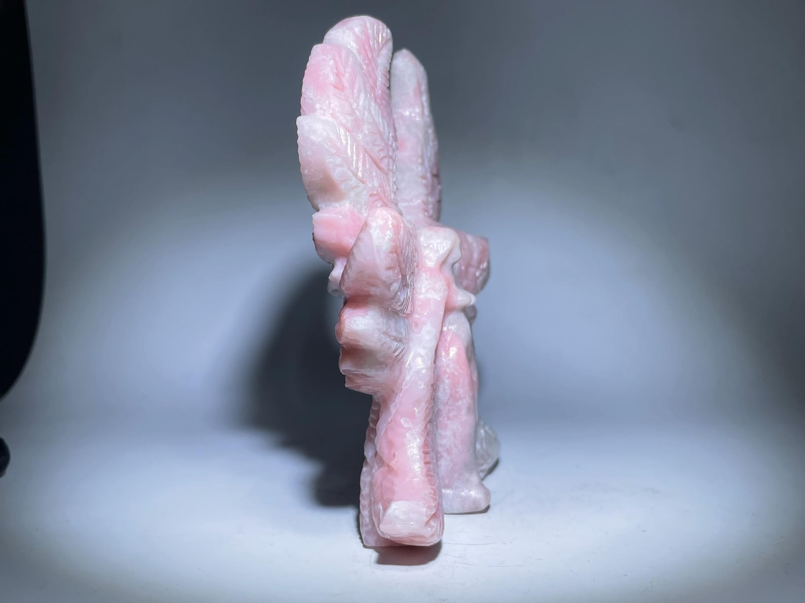 Cráneo de ángel de ópalo rosa: elfo de cristal tallado a mano ...