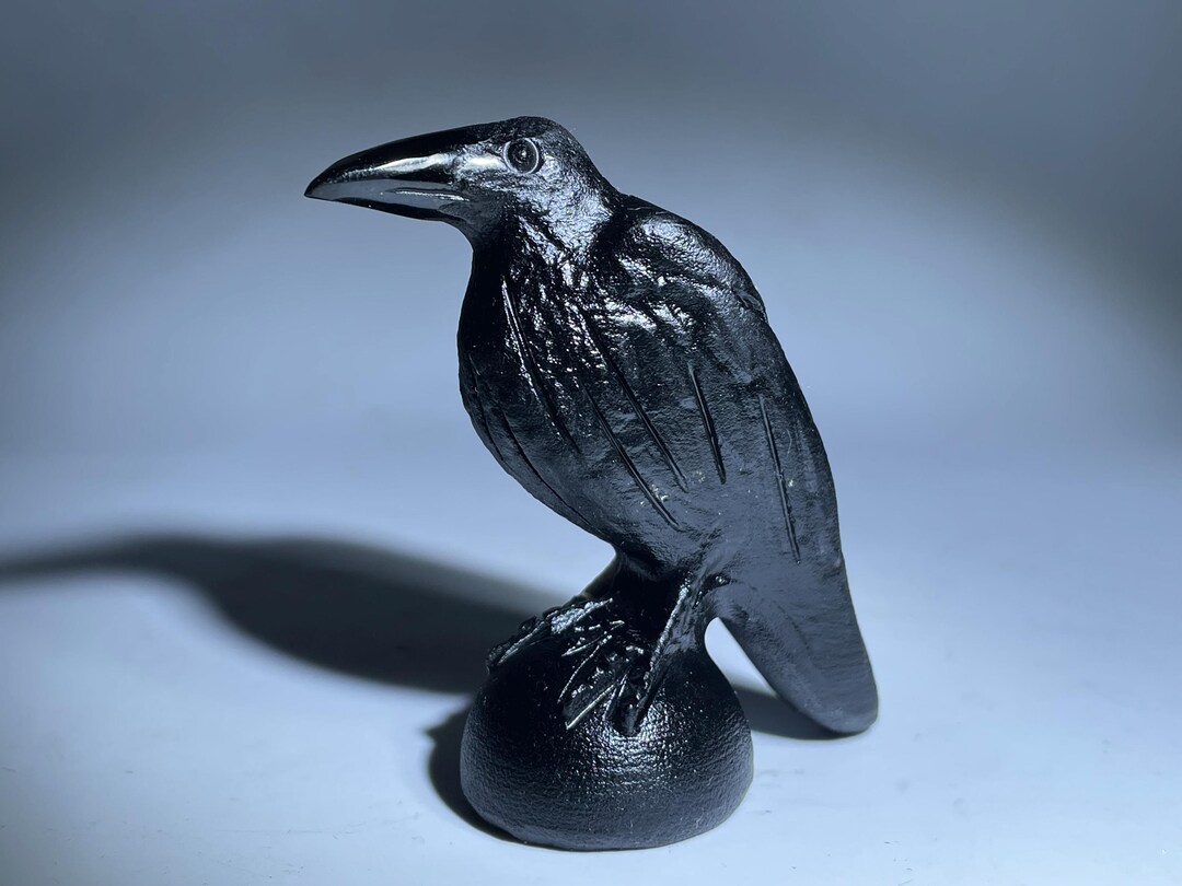 2.4" Natural Obsidian Bird Skull Quartz Crystal Crow Skull,crystal Crow,hand Made Skull,crystal ...