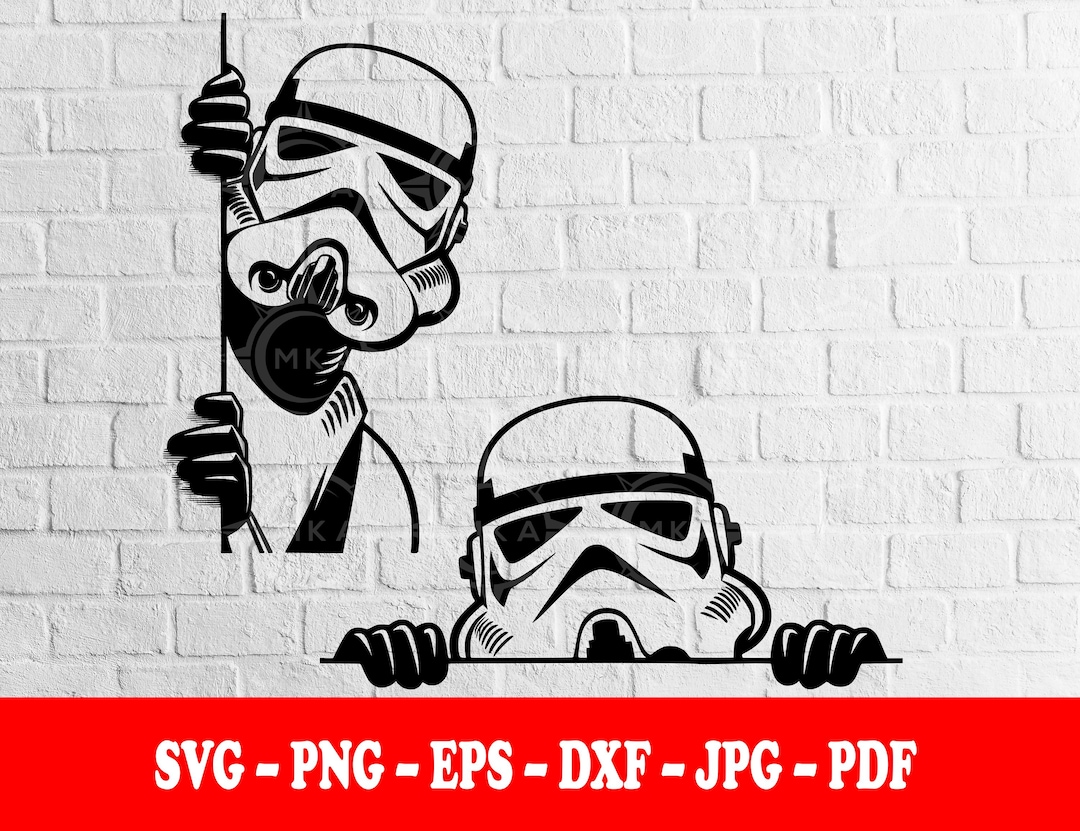 PEEKING STORMTROOPER, 2 Pack, Star Wars, Svg, T-shirt, Sticker, Mug ...