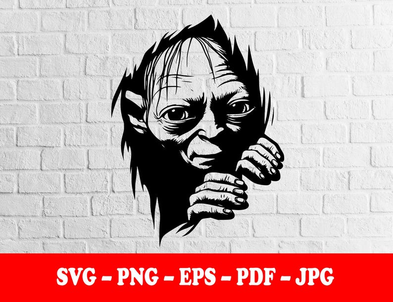PEEKING GOLLUM, Lotr, Svg, T-shirt, Sticker, Mug Wrap, Vector ...