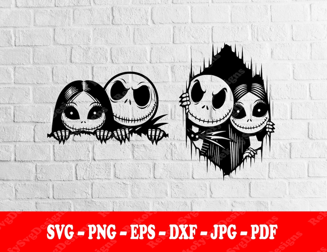 PEEKING JACK and SALLY, 2 Pack, Jack Skellington, T-shirt, Sticker, Mug ...