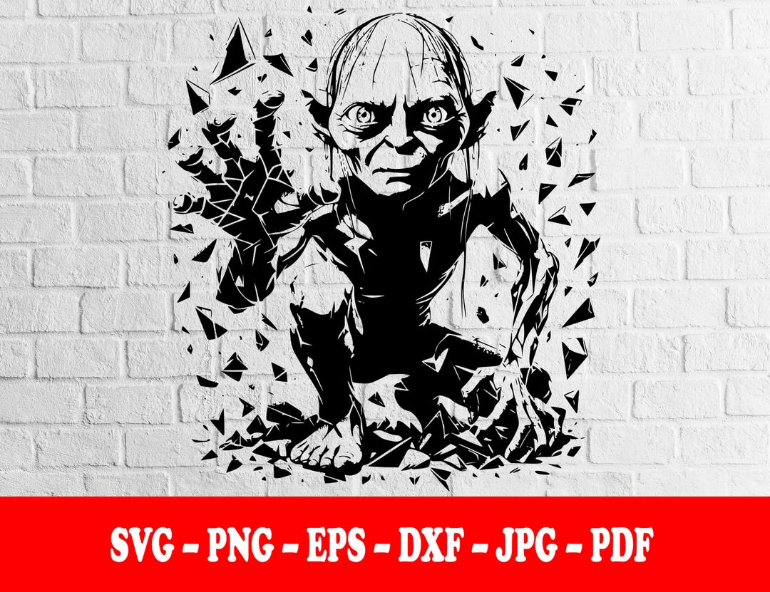 GOLLUM From Shards, Lotr, T-shirt, Sticker, Mug Wrap, Vector ...