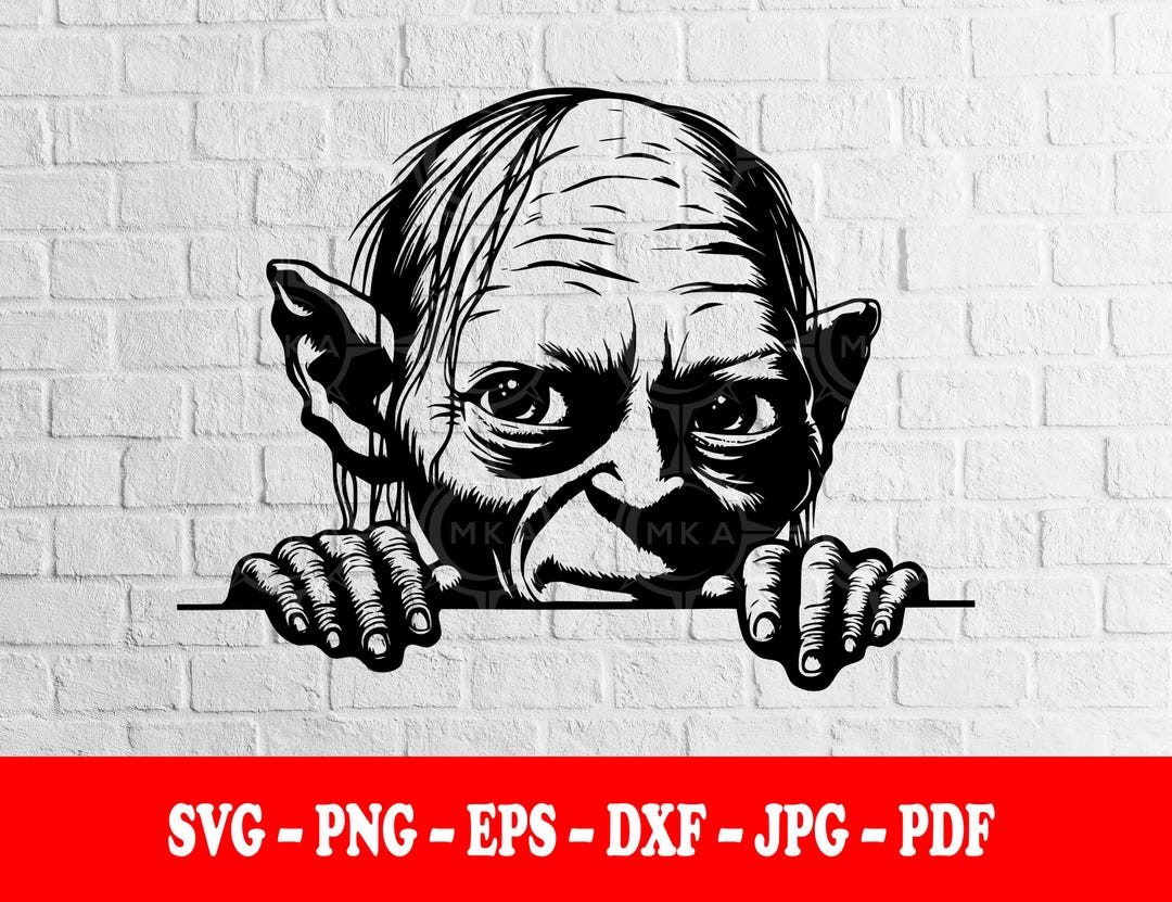 PEEKING GOLLUM, Svg, T-shirt, Sticker, Mug Wrap, Vector, Sublimation ...