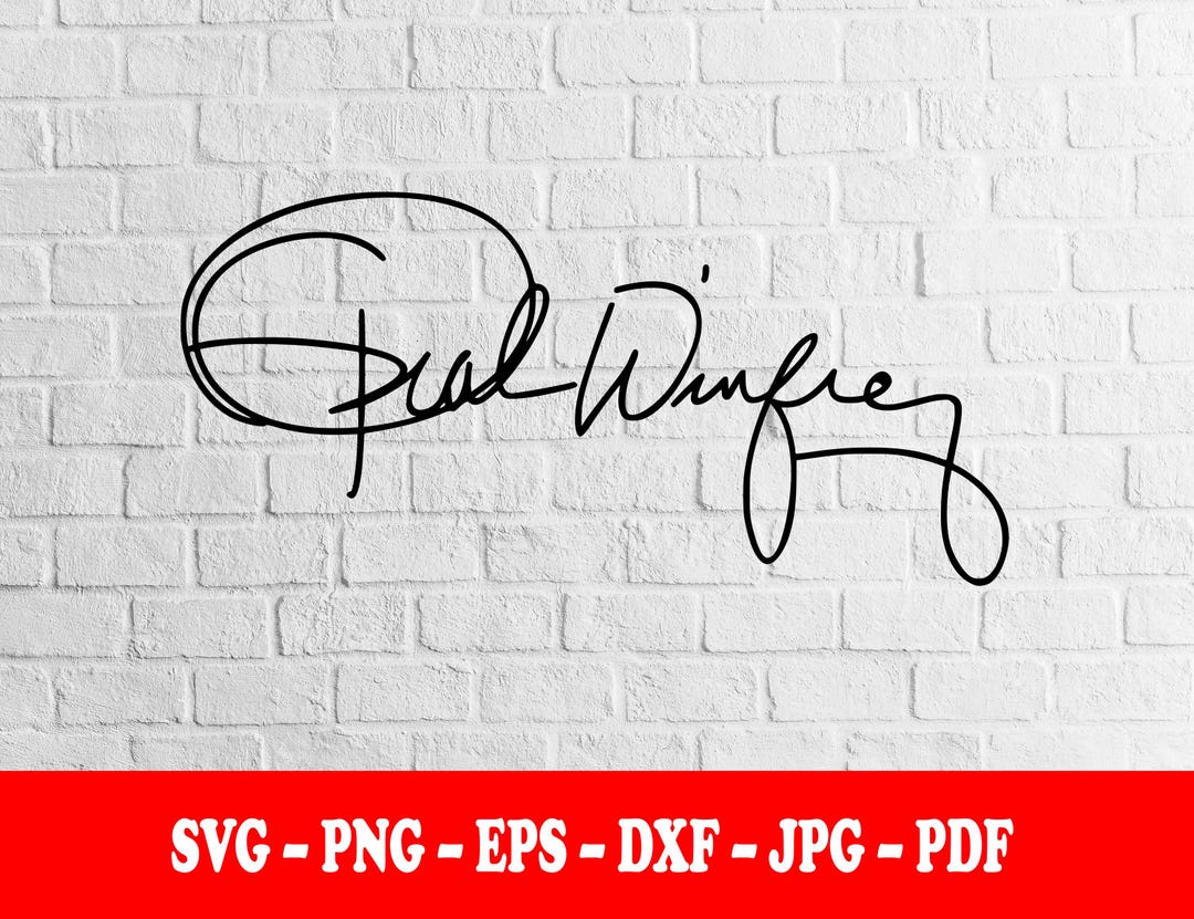 OPRAH WINFREY SIGNATURE, Black and White, T-shirt, Sticker, Mug Wrap ...